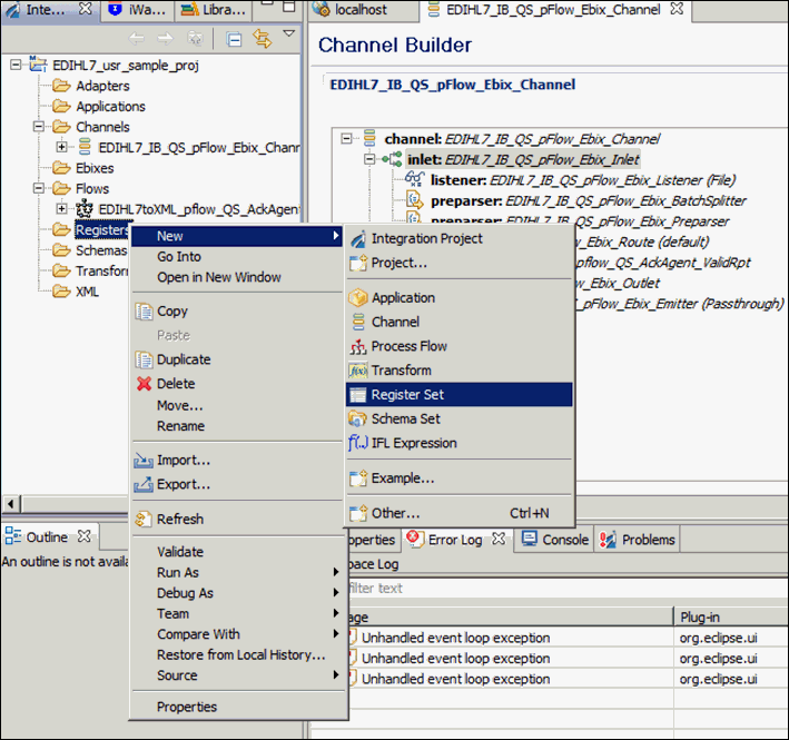 Configuring Register Sets and Registers