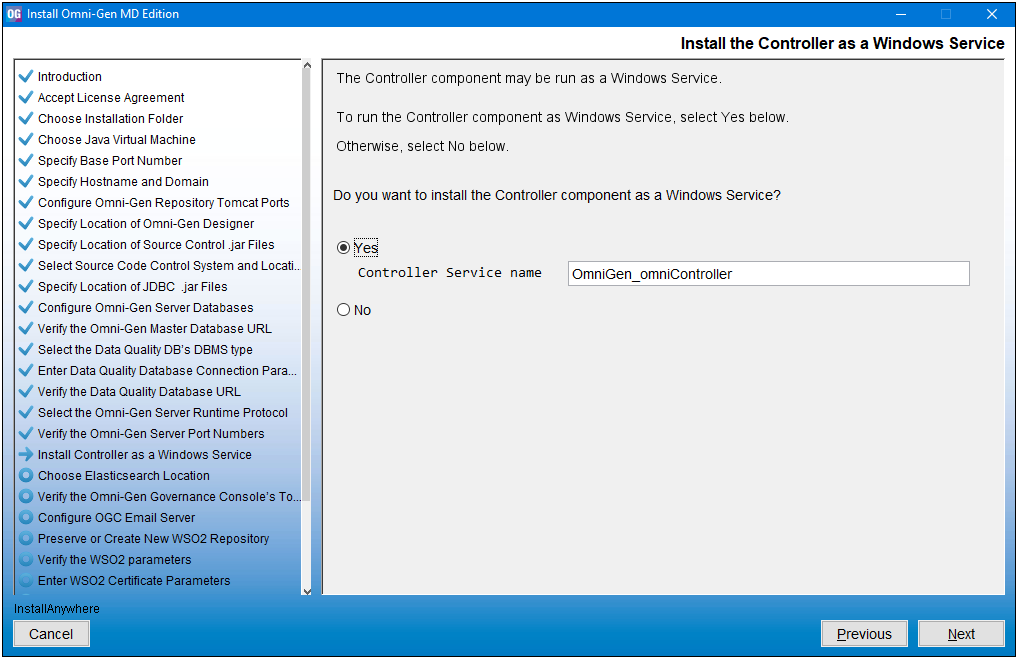 Installing the Omni-Gen Server and the Omni Governance Console